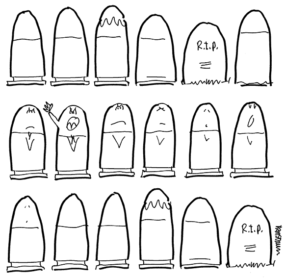 Six Little Bullets, Standing In A Row… | Mark Armstrong Illustration ...